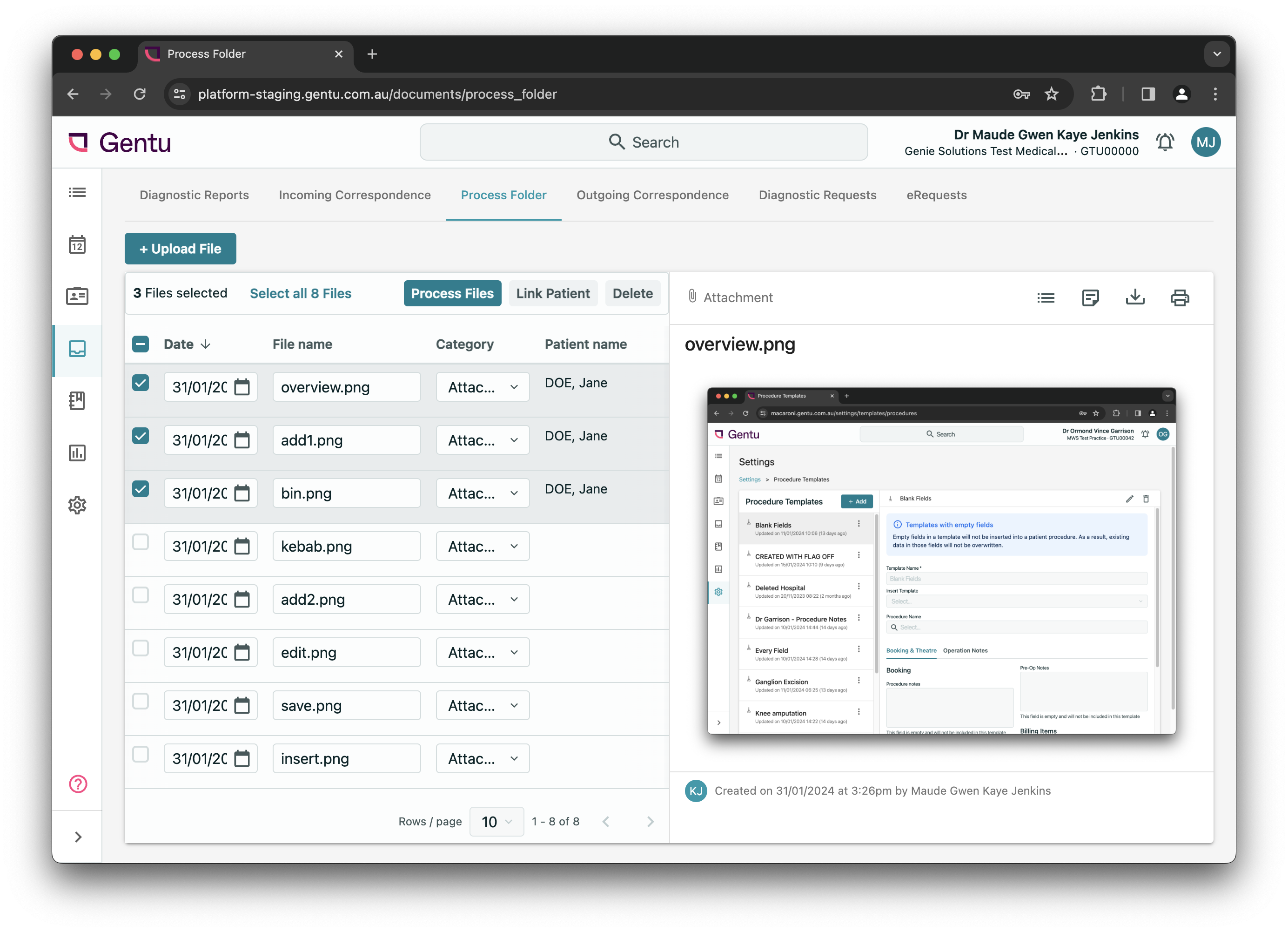 Process Folder | Gentu Support