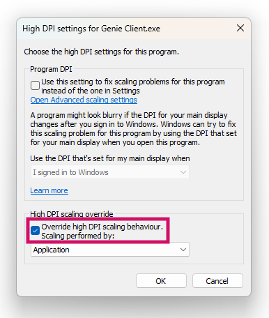 Display not scaling correctly in Genie v11 | Genie Support