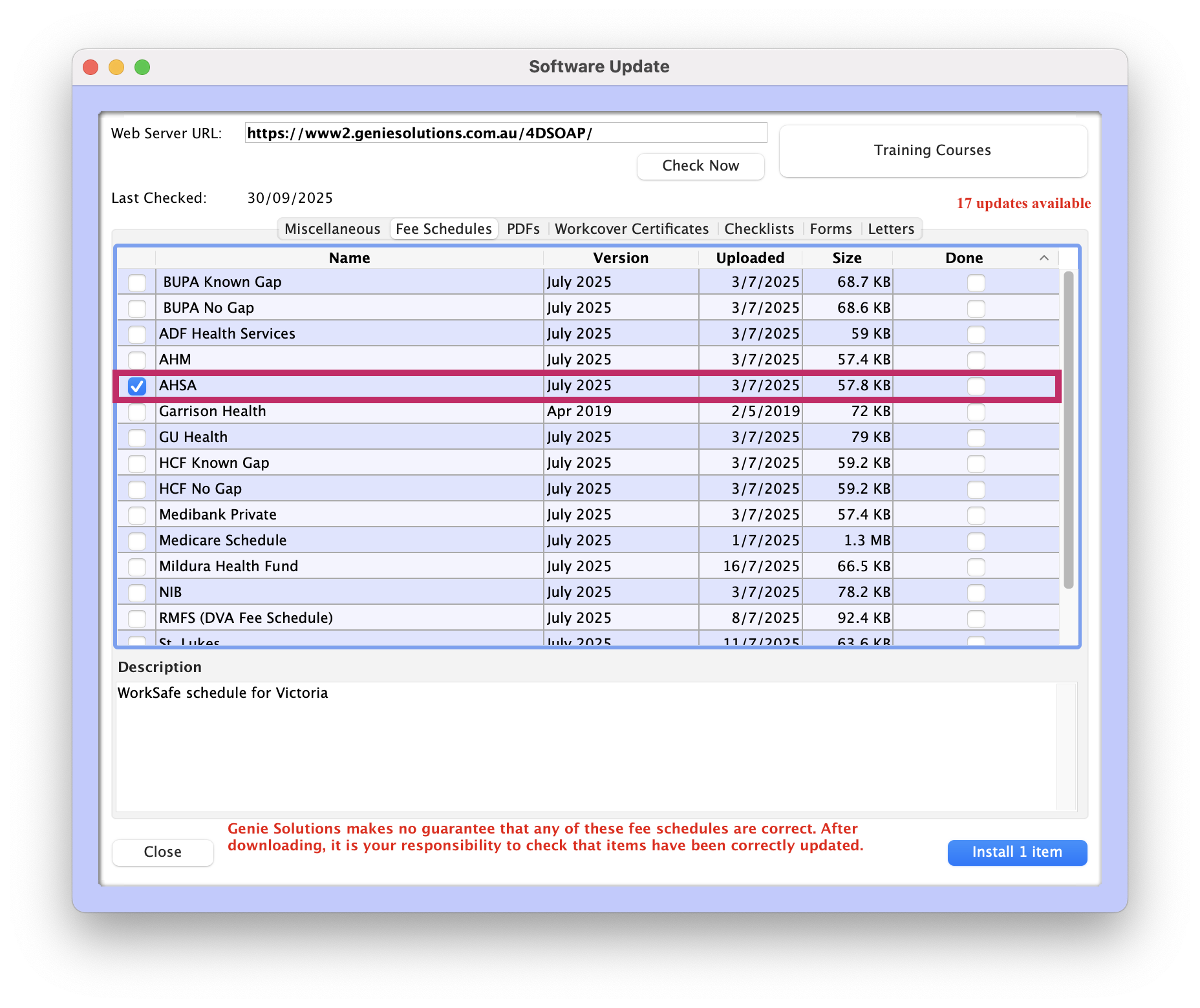 Latrobe Health Services fee schedule changes – October 2025 | Genie Support