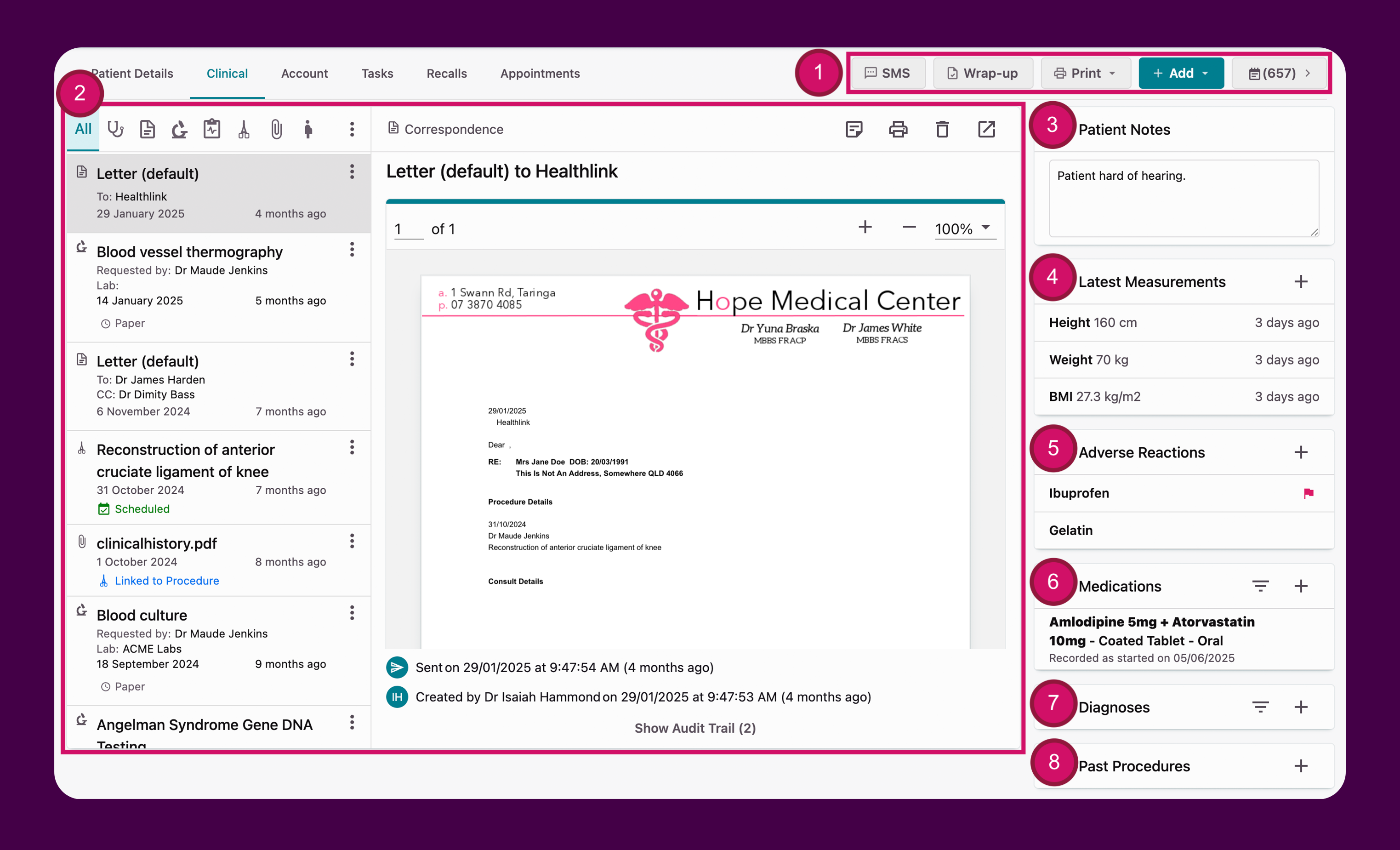 The Patient > Clinical tab | Gentu Support