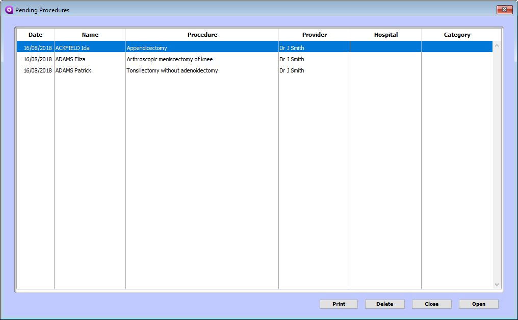 Pending Procedures | Genie Support
