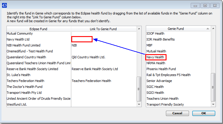 Configuring health funds in Genie | Genie Support