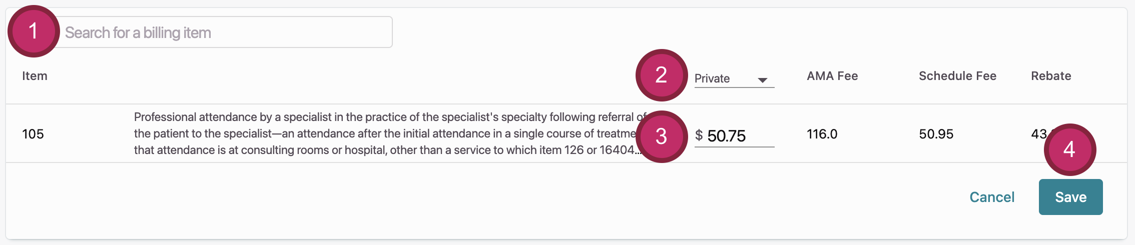 Fee Schedules and Billing Items | Gentu Support