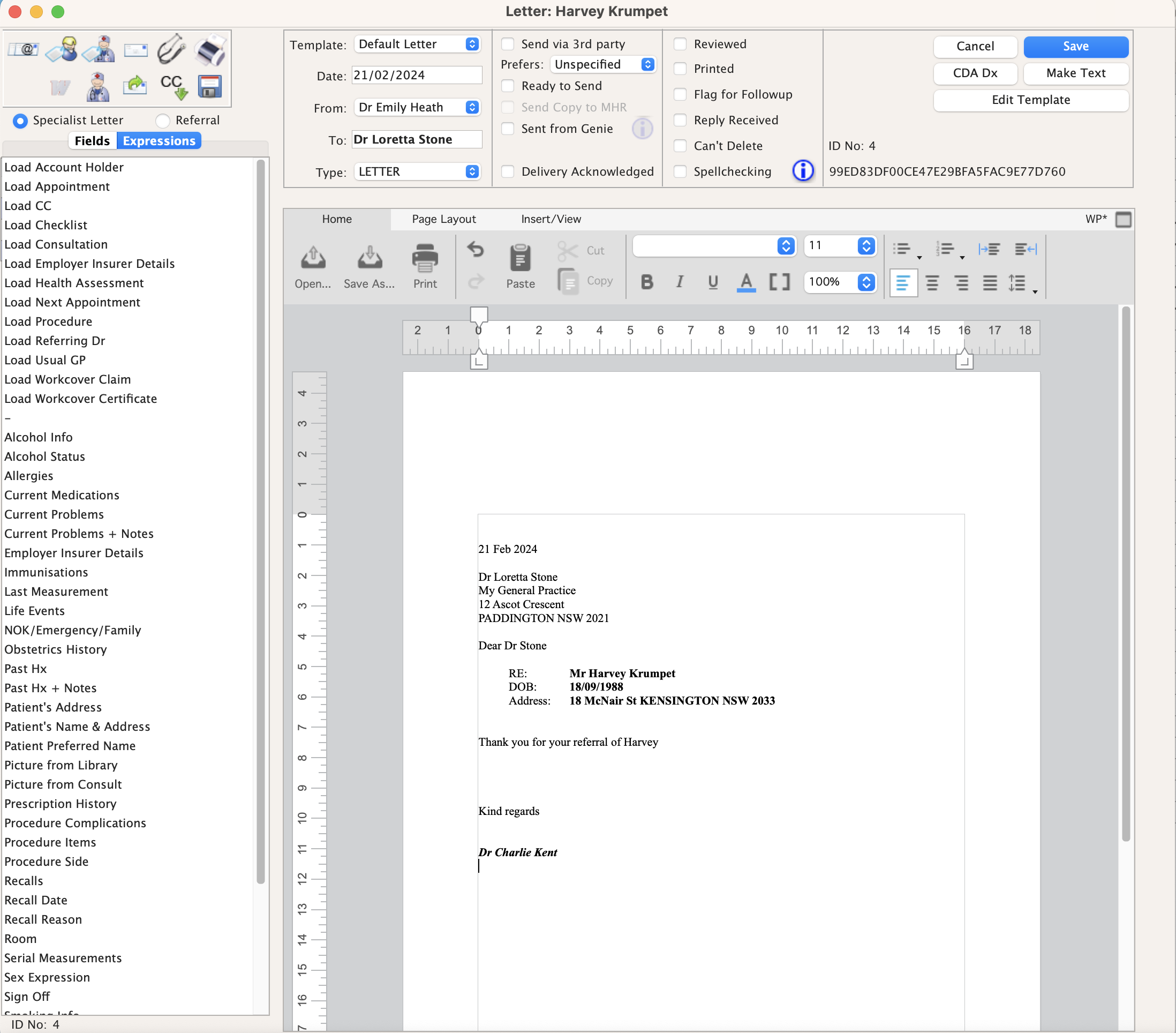 Customising Letter Templates | Genie Support