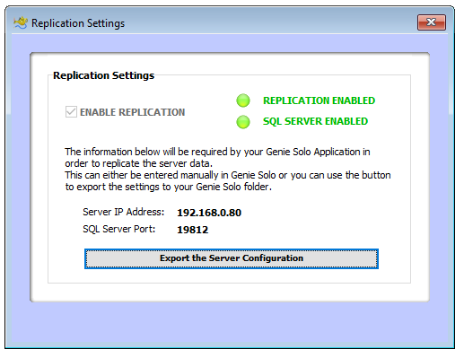 Configuring Database Replication | Genie Support