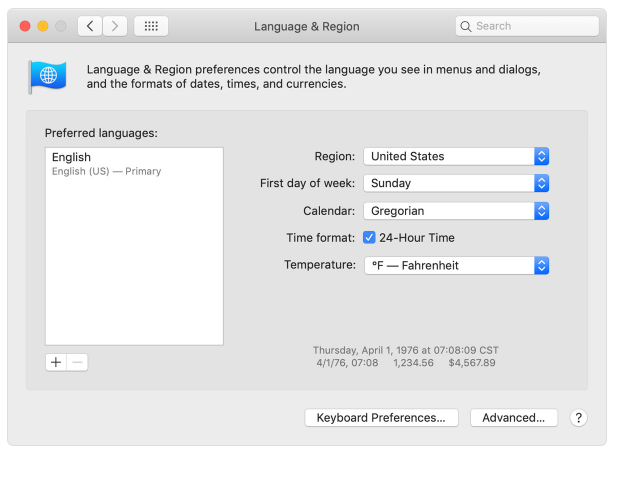 Date And Time Settings