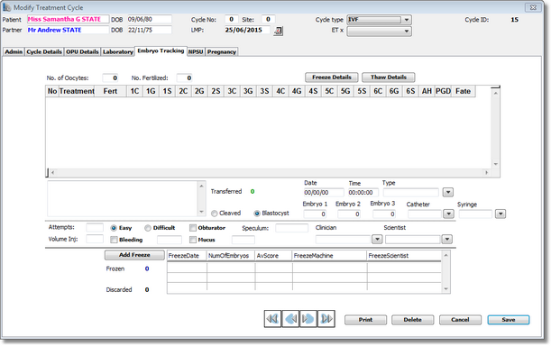 IVF Treatment Cycles: Embryo tracking | Genie Support