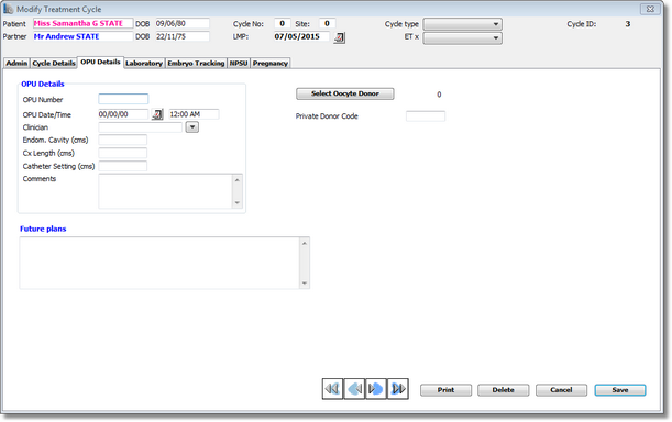 IVF Treatment Cycles: OPU Details | Genie Support