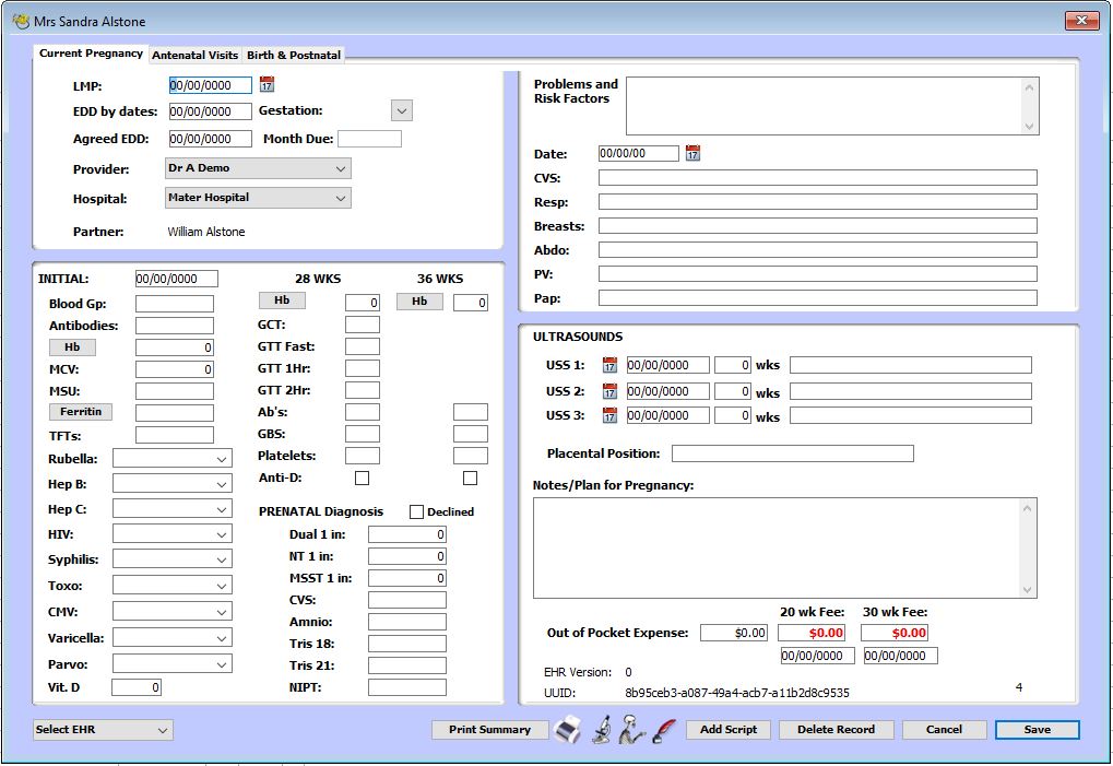 Current Pregnancy Tab | Genie Support