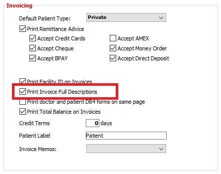 How can I include full item descriptions on my invoices? | Genie Support