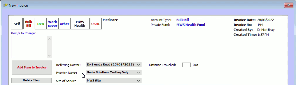 How do I create Bulk Bill / DVA invoices? | Genie Support