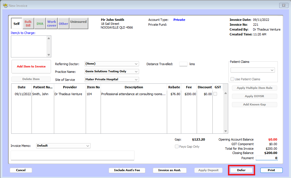 How do I defer an invoice? | Genie Support