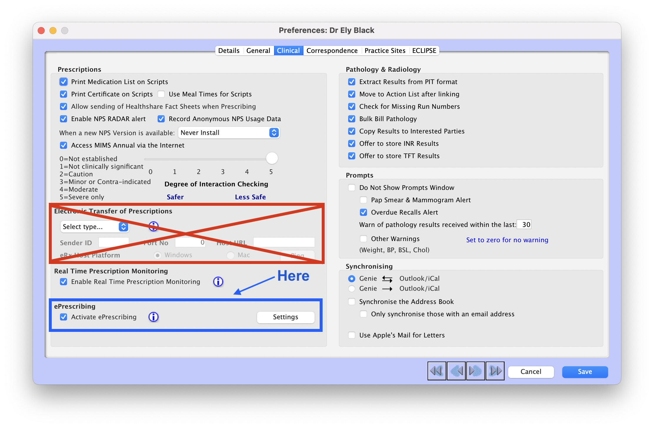 Configuring users for ePrescribing | Genie Support